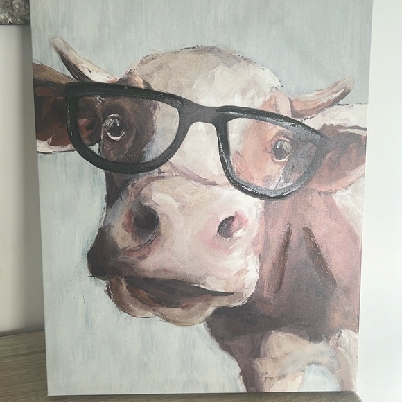Wall Decor | Mooooo Painted Cow Picture Brand New Without Tags She Will ...